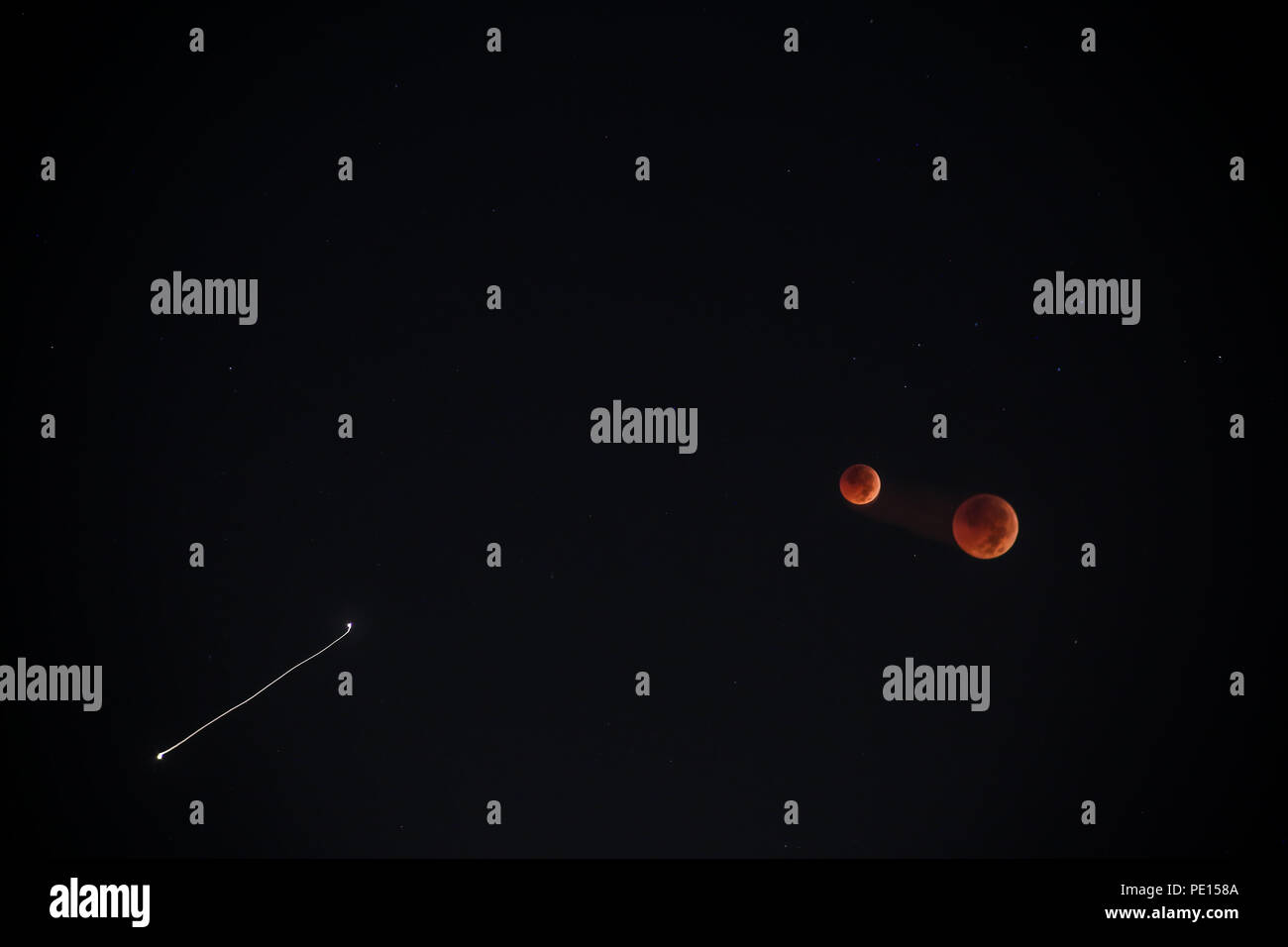 Moon Trail During Total Lunar Eclipse Stock Photo - Alamy