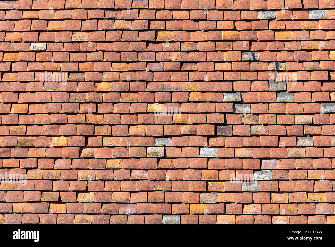 Background from a house wall made of red old shingles Stock Photo - Alamy