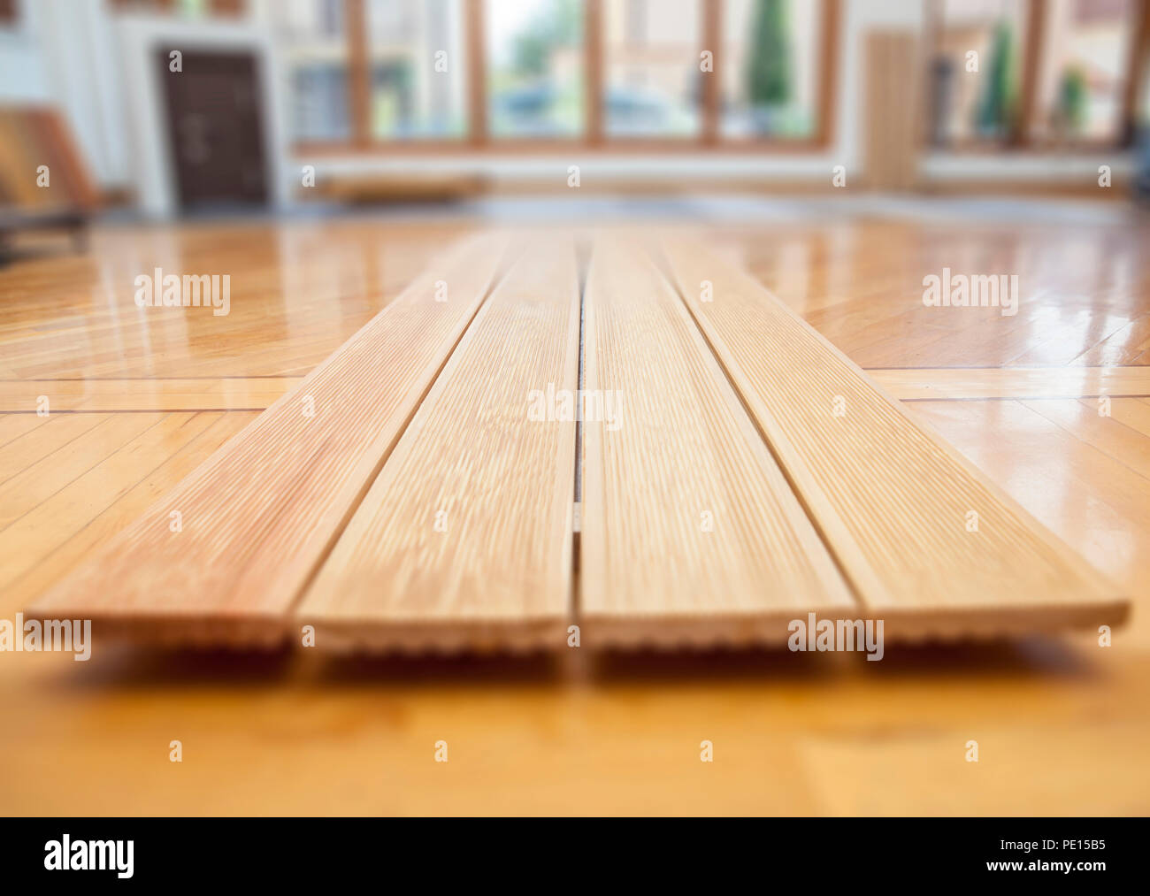 decking samples, wooden elements close up Stock Photo - Alamy