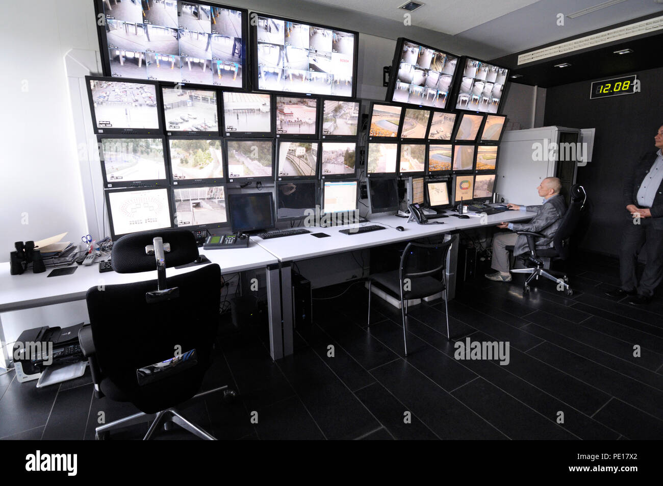 At control room of Olympic National Sport Complex stadium: operator ...