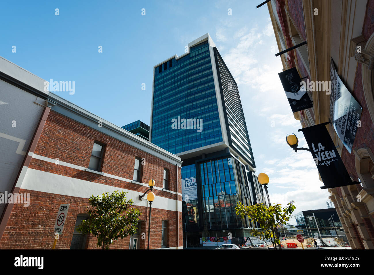 Skyscraper and Prince lane in Perth Western Australia, Oceania Stock ...
