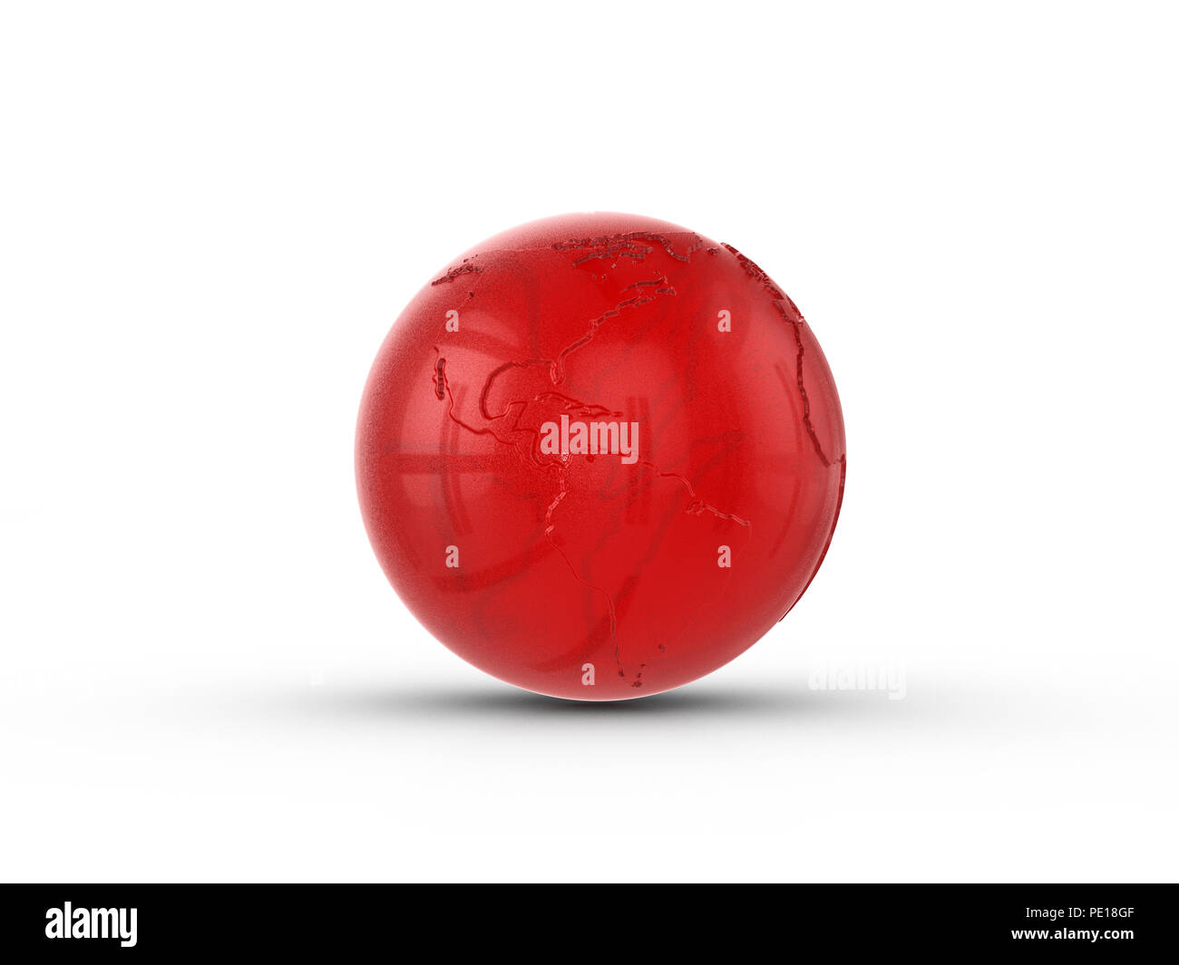 Glass world globe on white background. 3d illustration Stock Photo - Alamy