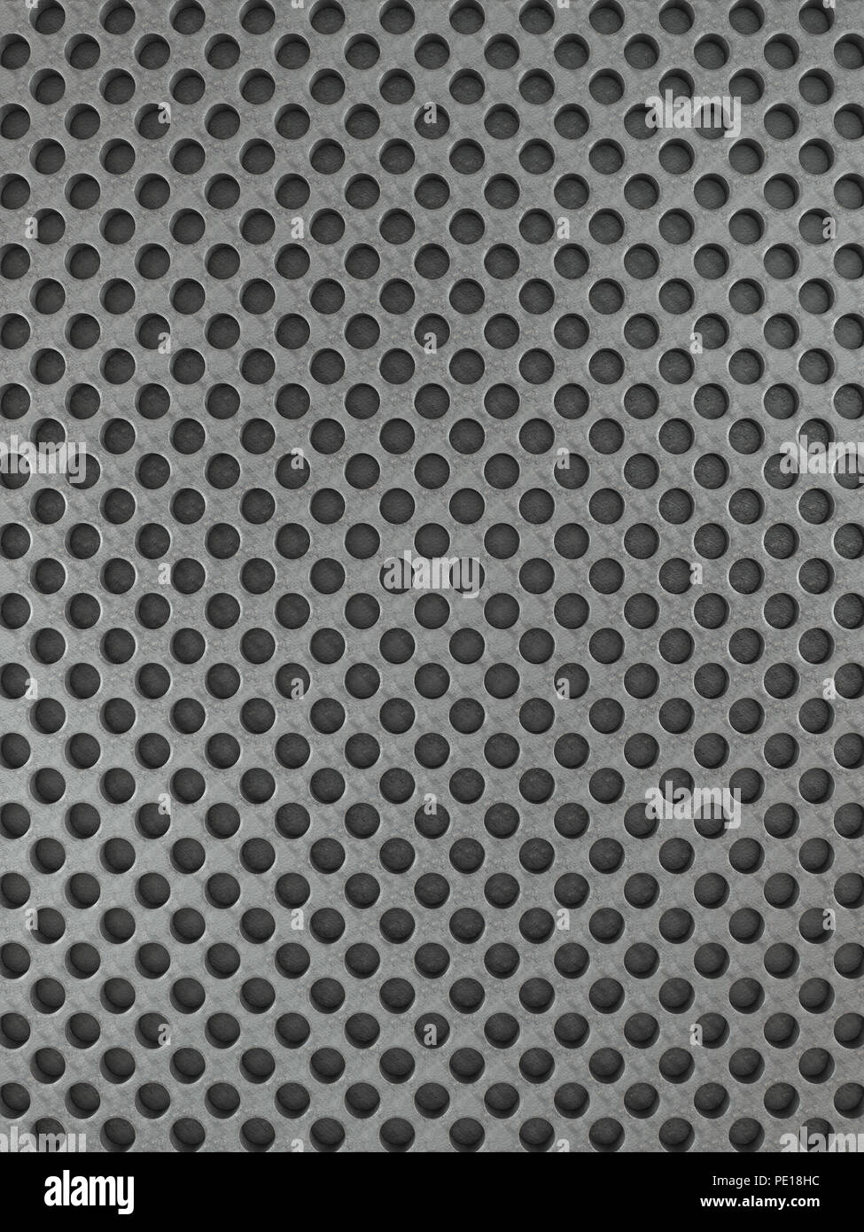 Metal grid with round holes pattern background. 3D illustration Stock ...