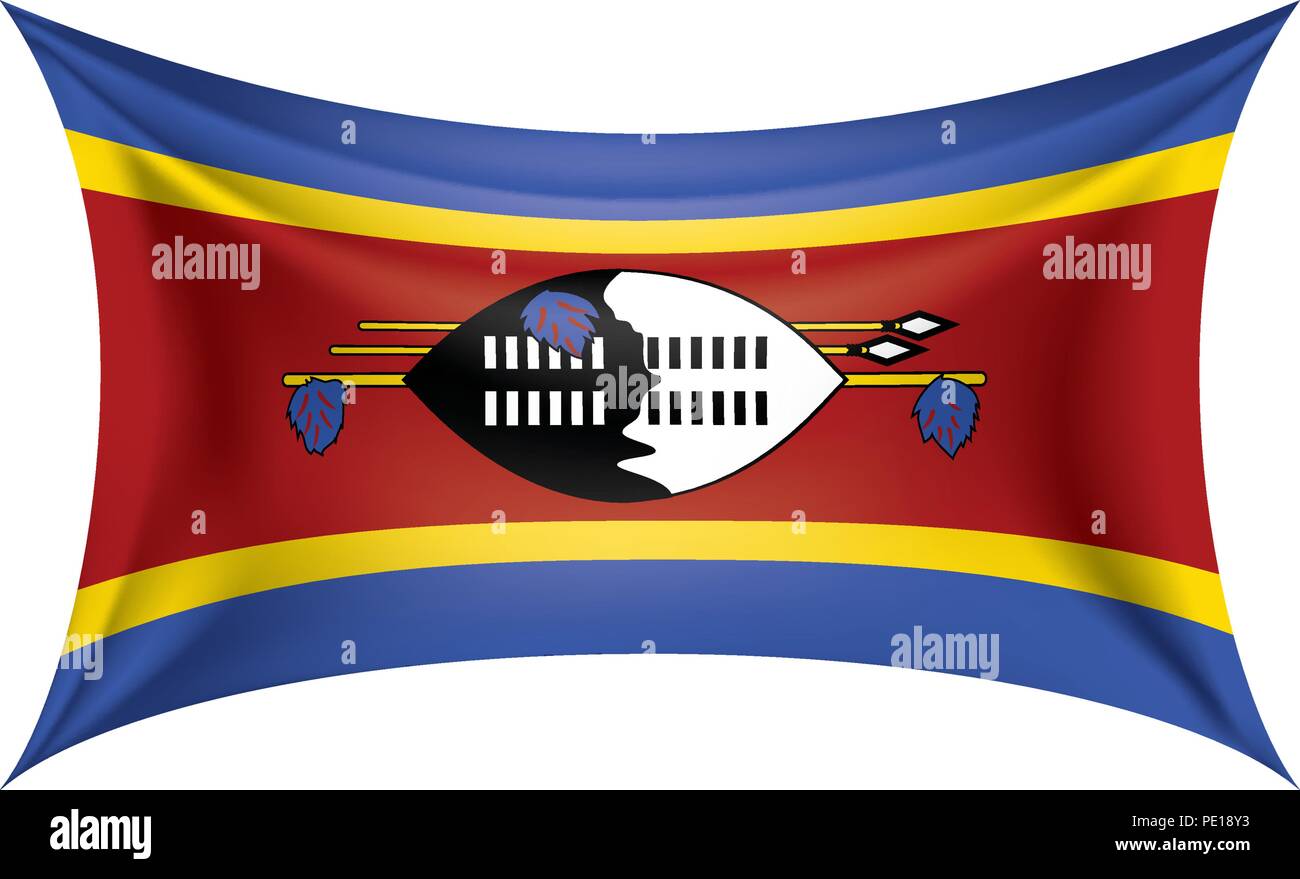 Swaziland flag, vector illustration on a white background Stock Vector ...