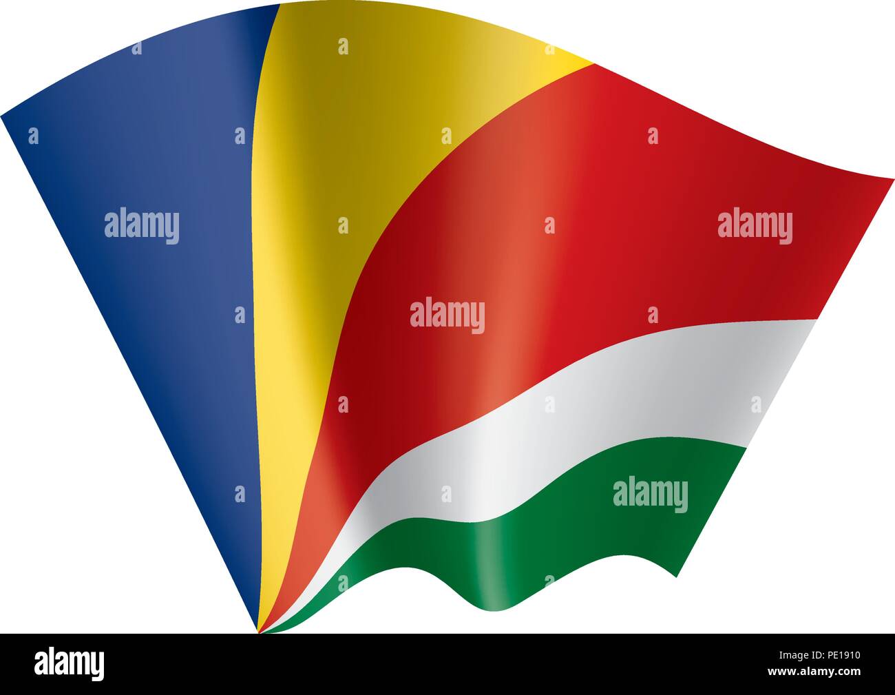 Seychelles flag, vector illustration on a white background Stock Vector ...
