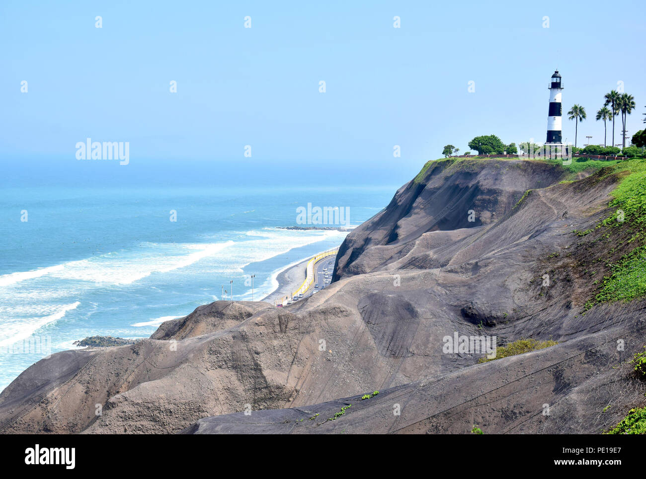Coastline in Miraflores a district in the south of Lima, Peru Stock ...