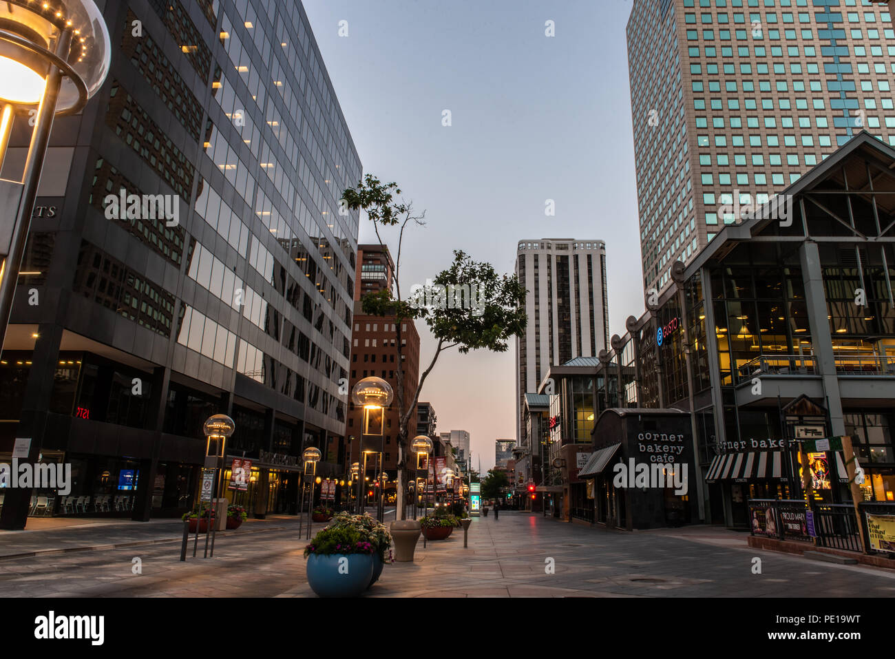 Slate-covered sidewalks along the 16th Street Shopping mall of downtown ...