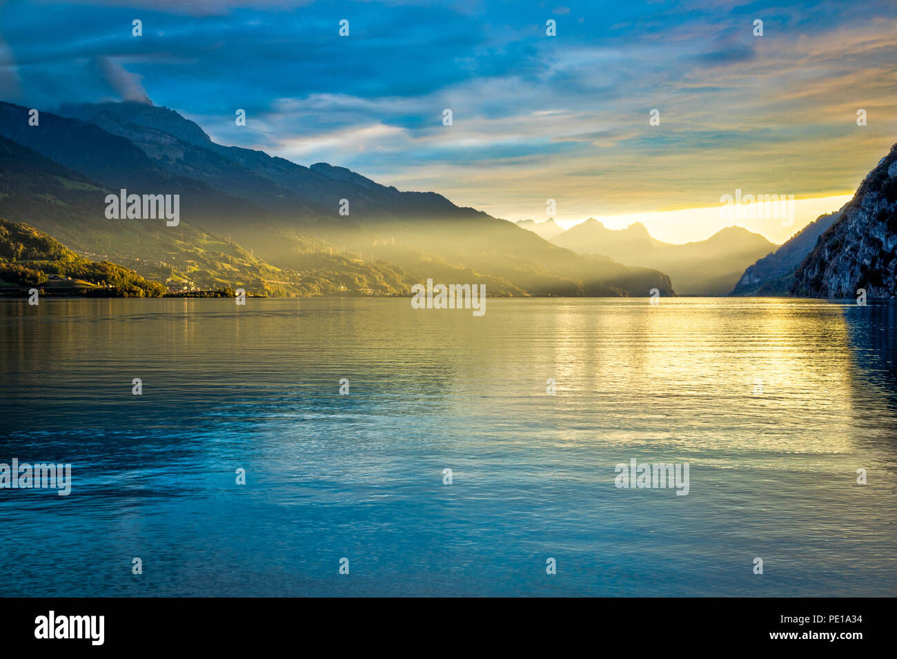 Heavenly natural landscape walensee lake hi-res stock photography and ...