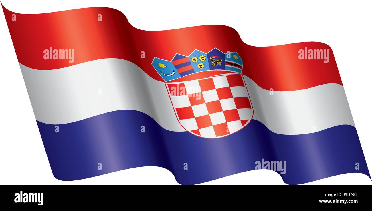 Croatia flag, vector illustration on a white background Stock Vector ...