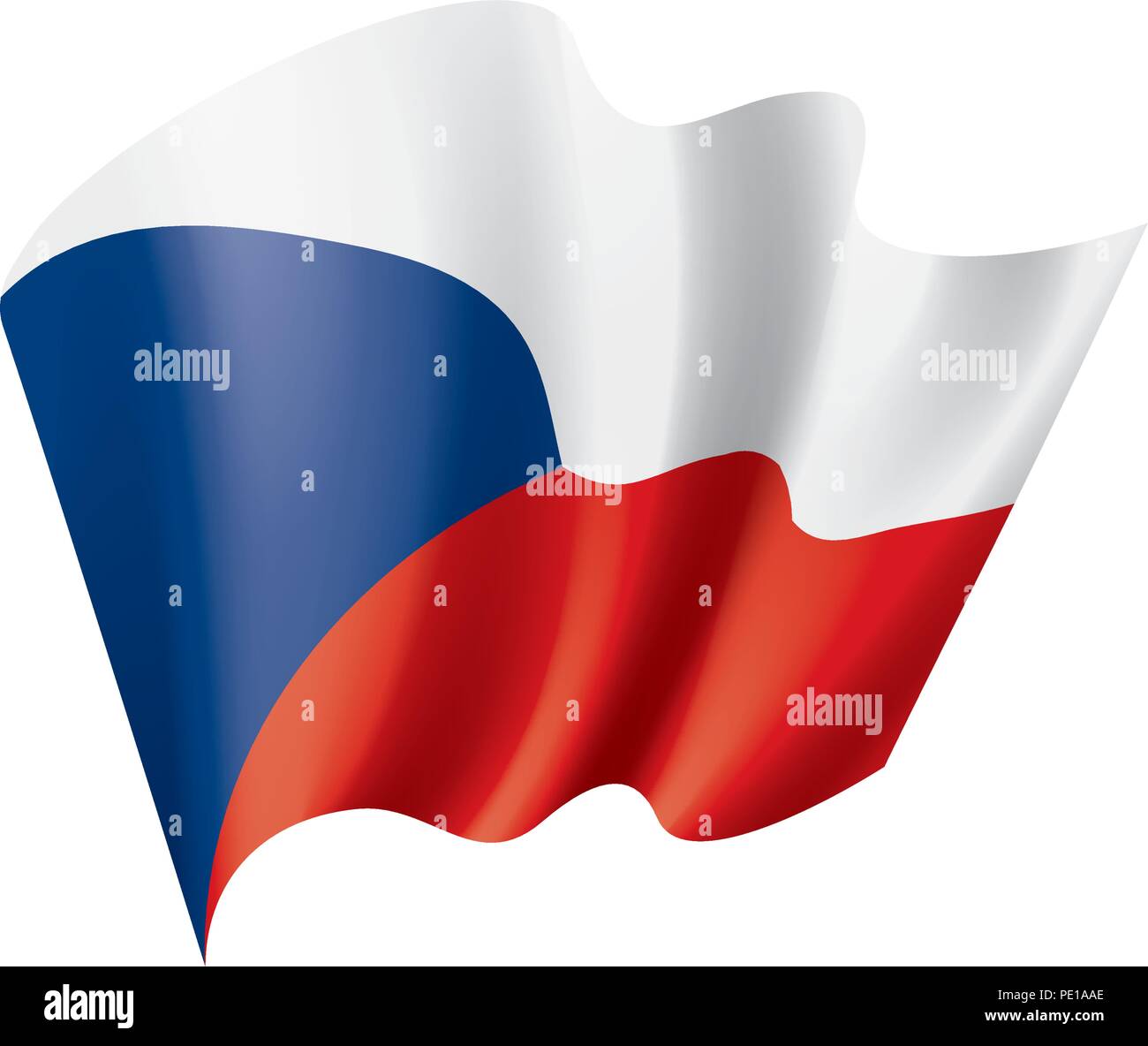 Czechia flag, vector illustration on a white background Stock Vector ...