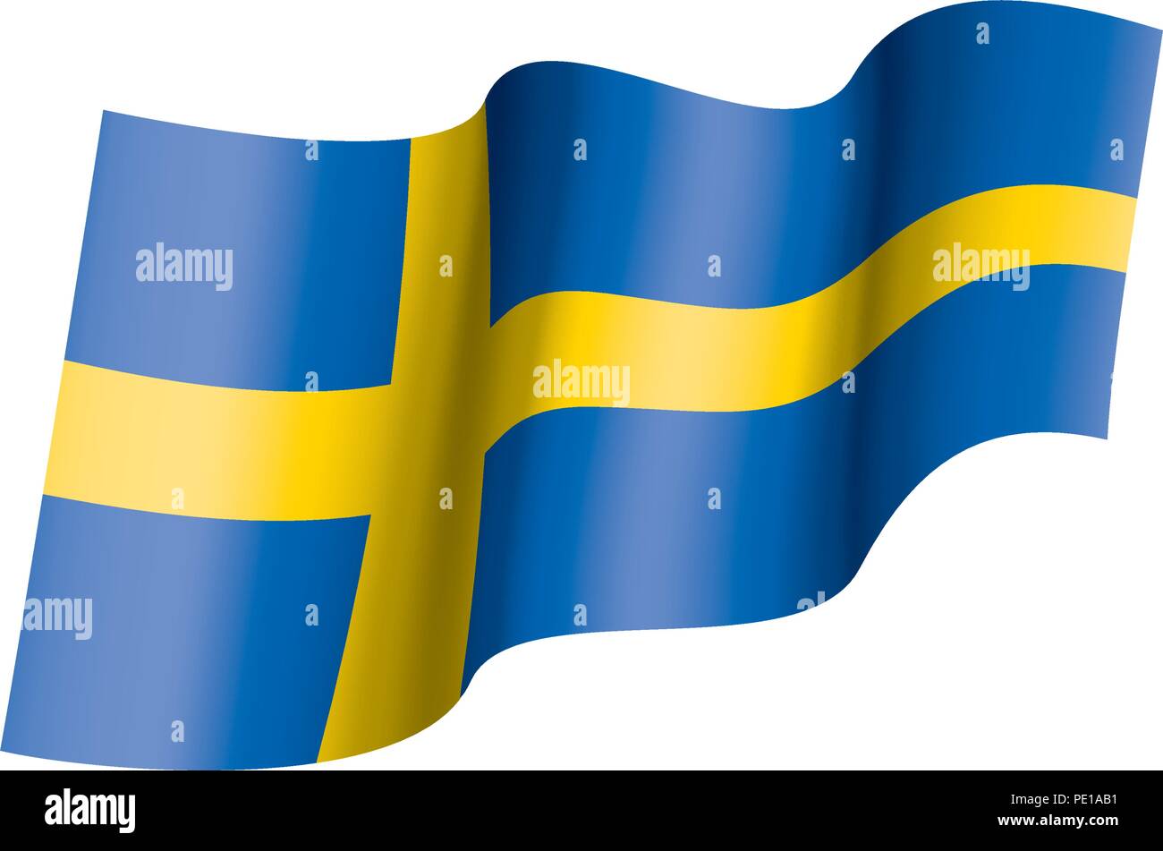 Sweden flag, vector illustration on a white background Stock Vector ...