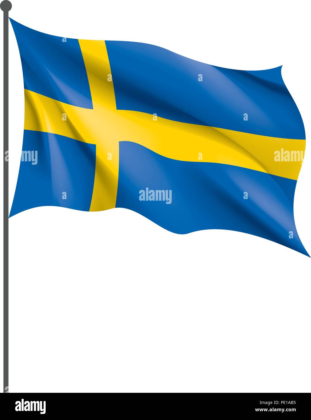 Sweden flag, vector illustration on a white background Stock Vector ...