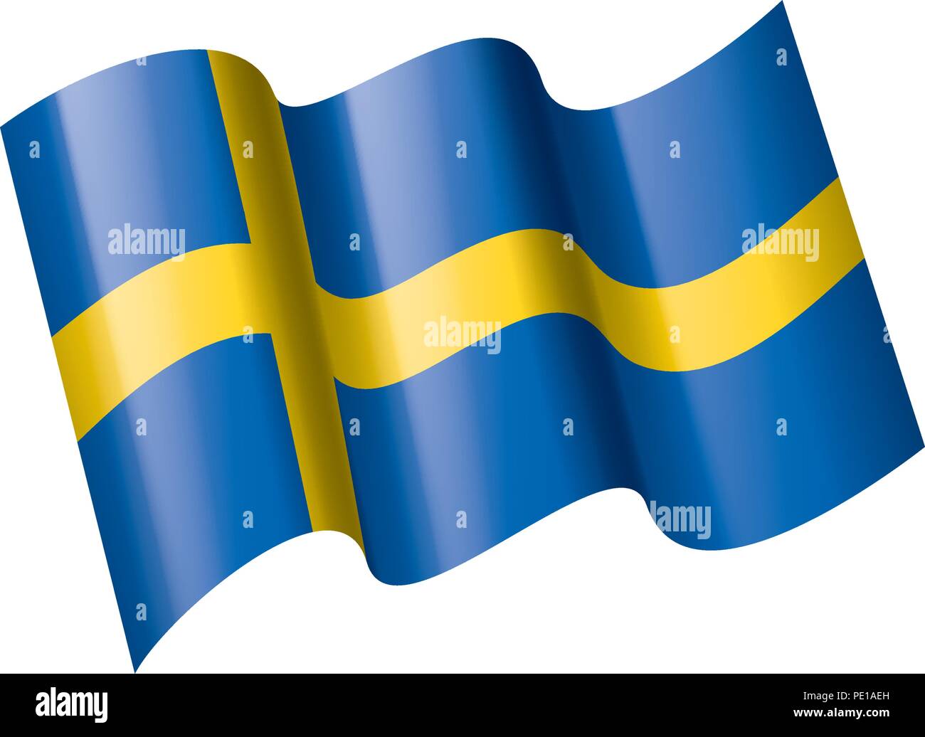 Sweden flag, vector illustration on a white background Stock Vector ...