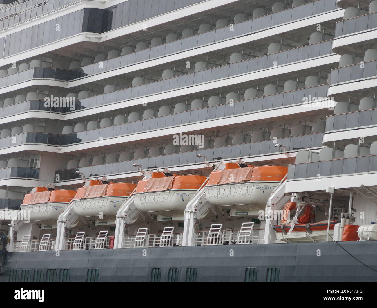 The iconic Cunard cruise ship Queen Victoria in port at Southampton ...