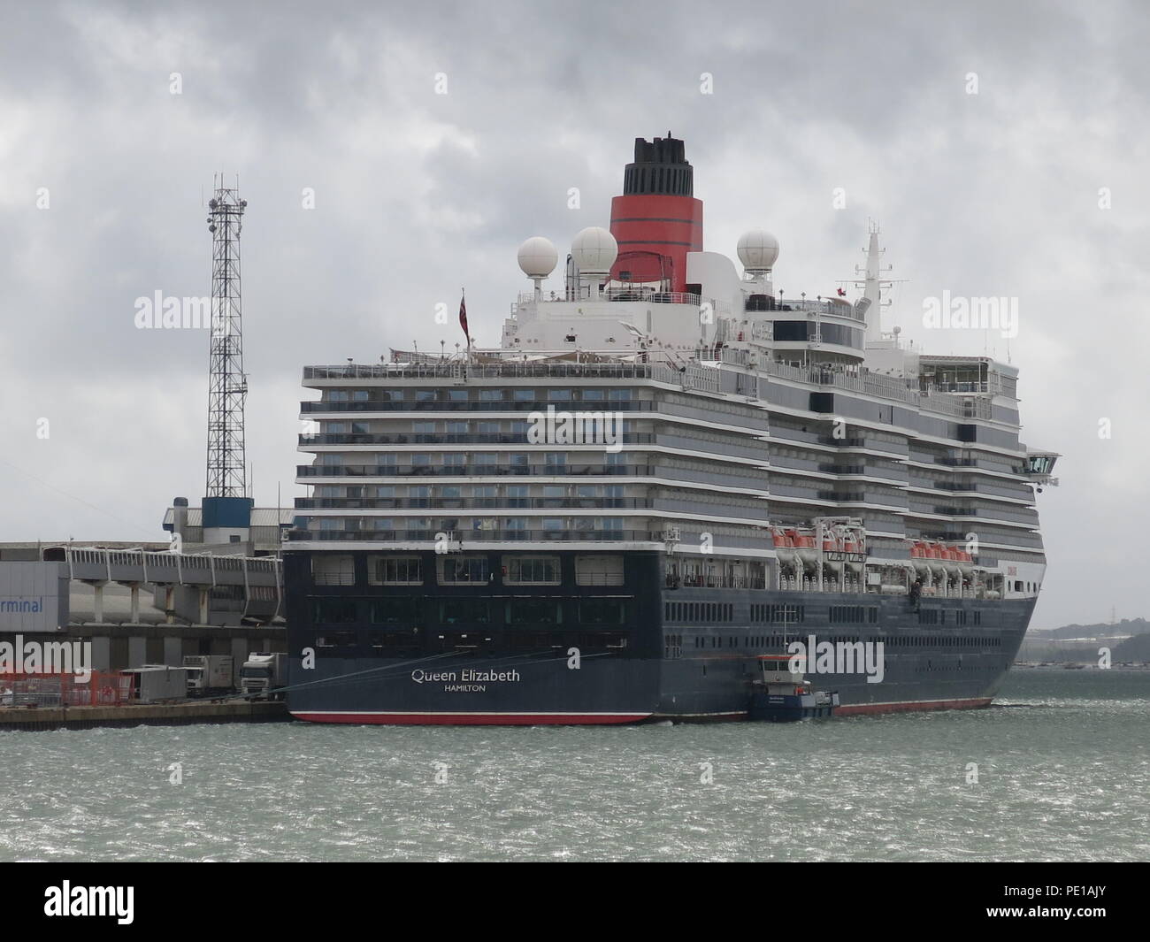 The iconic Cunard cruise liner, the Queen Elizabeth in dock at ...