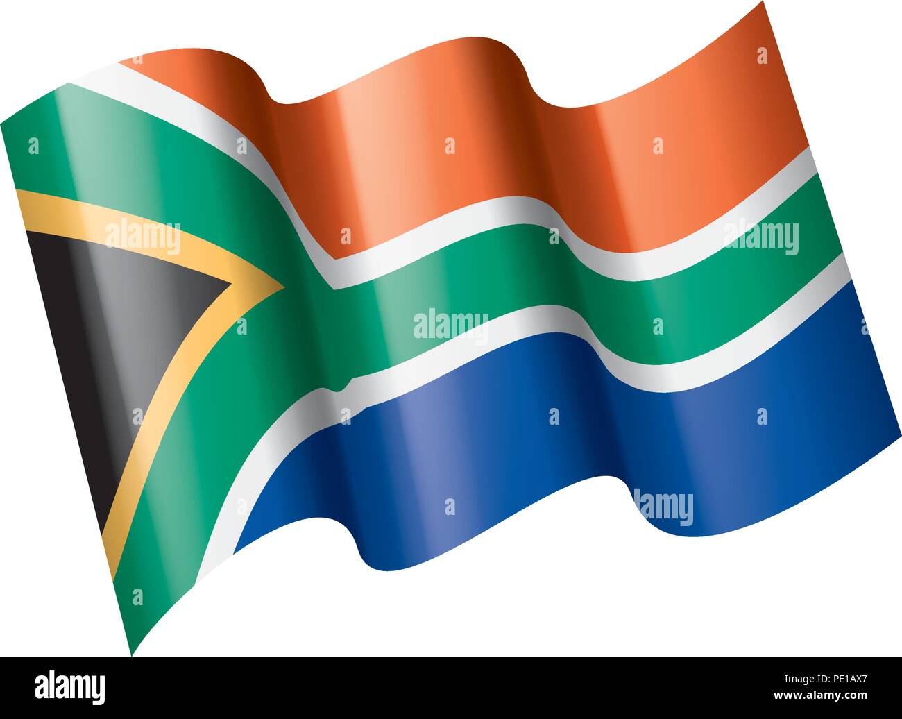 south africa flag, vector illustration on a white background Stock ...