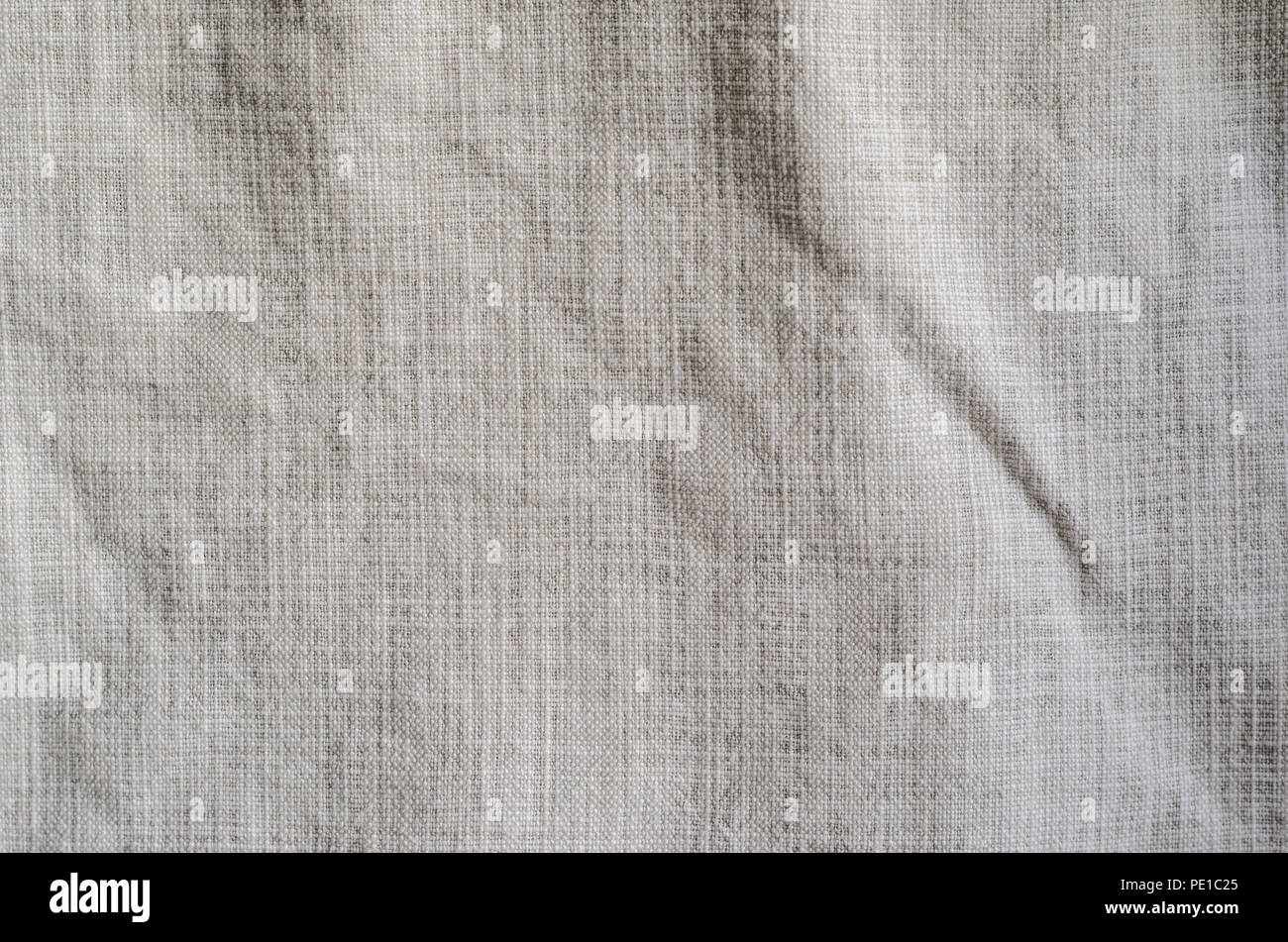 White Crumpled Linen Texture. Natural Fabric as a Blank Background ...