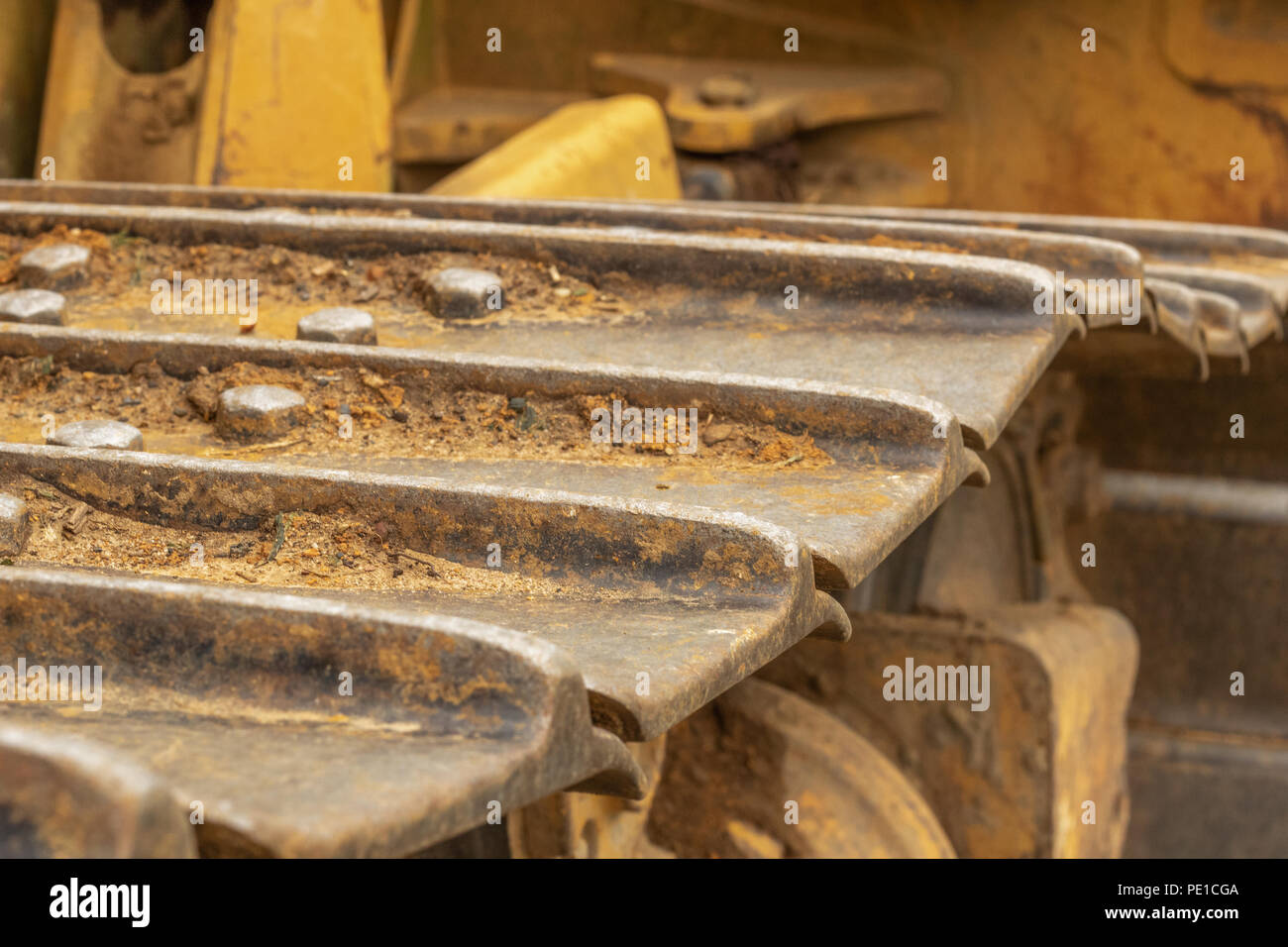 tracks to excavator Stock Photo - Alamy
