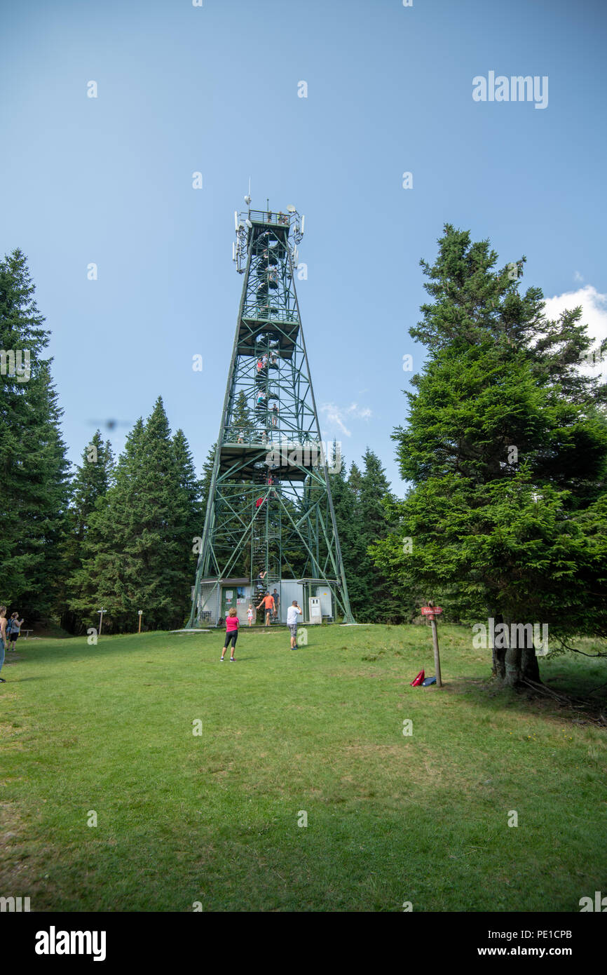 High Observation Tower on Rogla, Pohorje mountain in Slovenia Stock ...