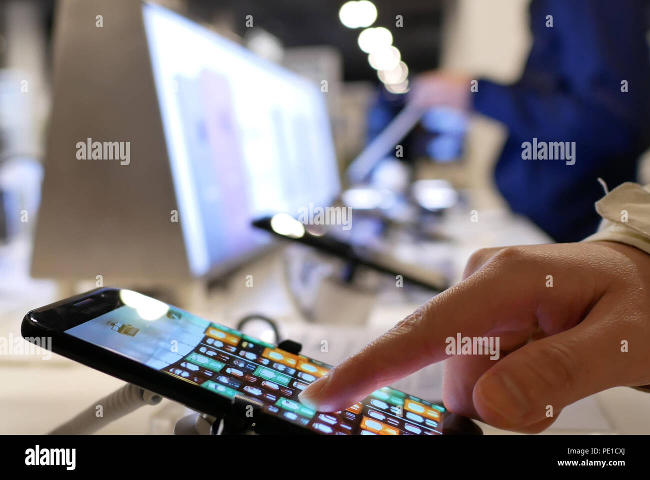 Hand typing galaxy hi-res stock photography and images - Alamy