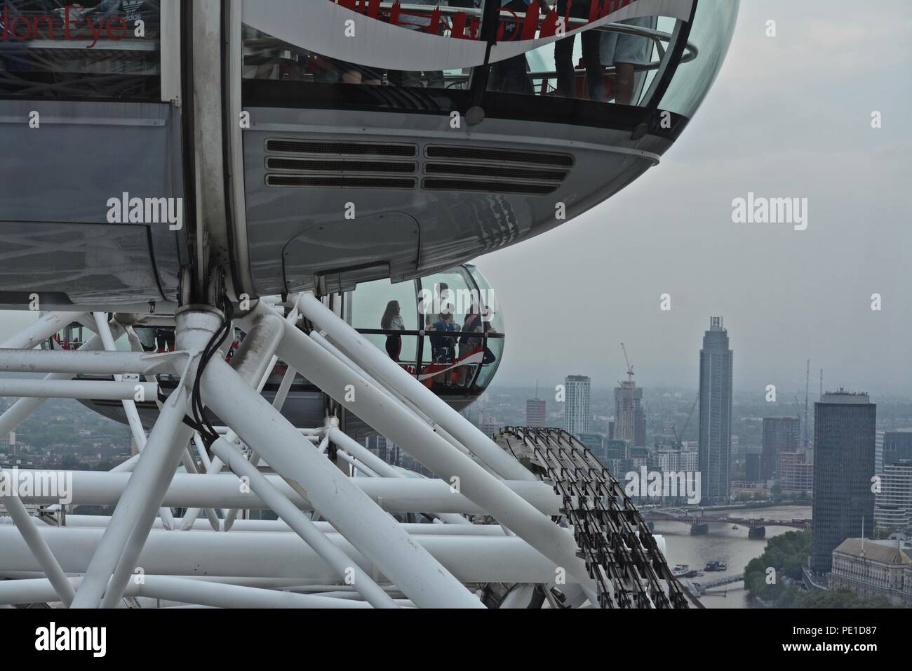 The iconic London Eye Observation Wheel along the River Thames, London ...