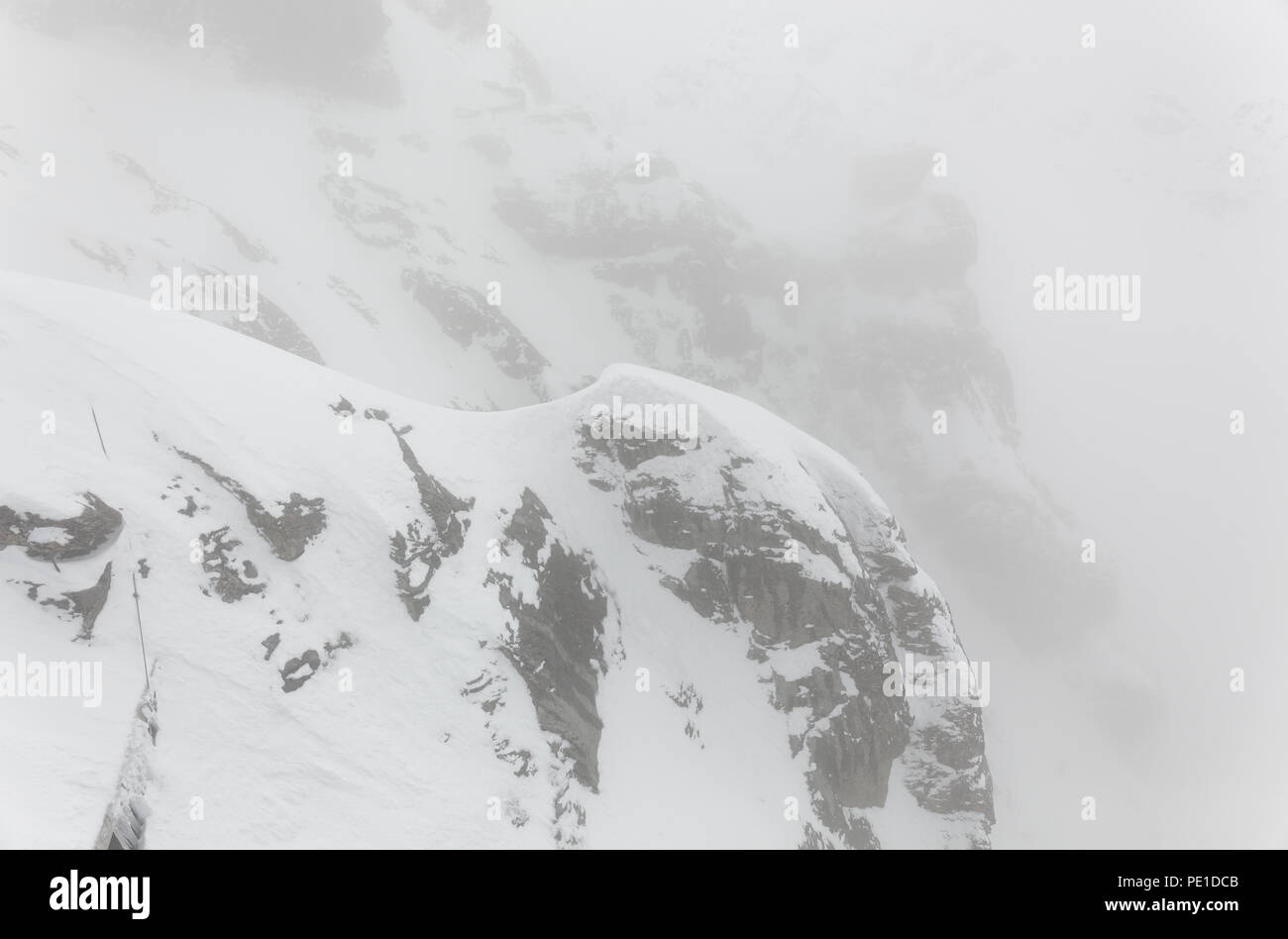Tourist enjoying the view at the mount Titlis peak and surroundings ...