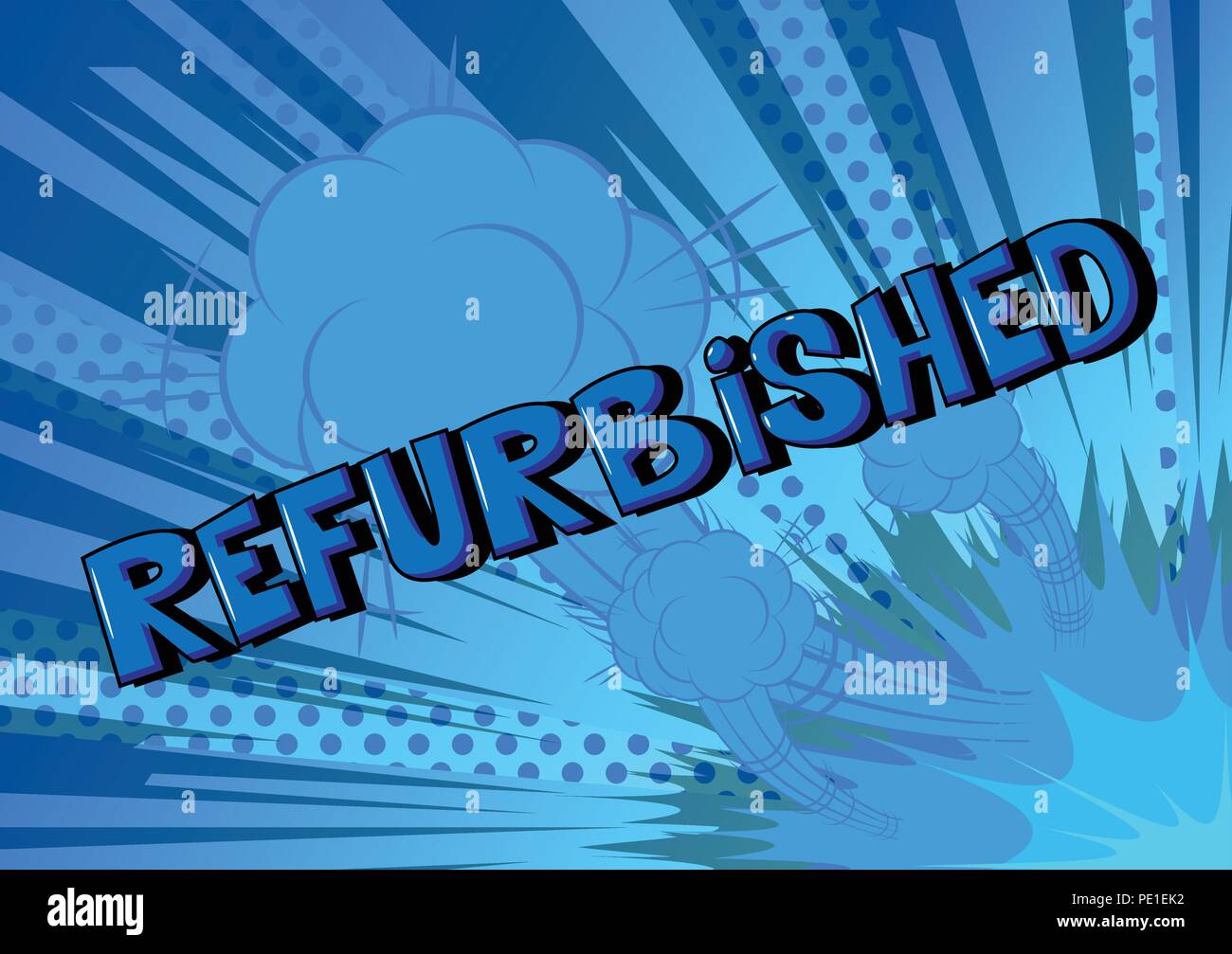 Refurbished - Comic book style word on abstract background Stock Vector ...