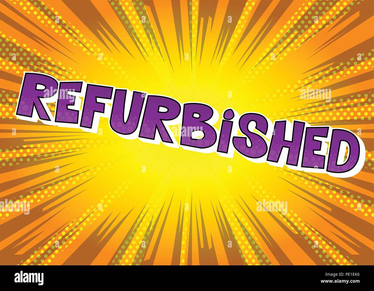 Refurbished - Comic book style word on abstract background Stock Vector ...