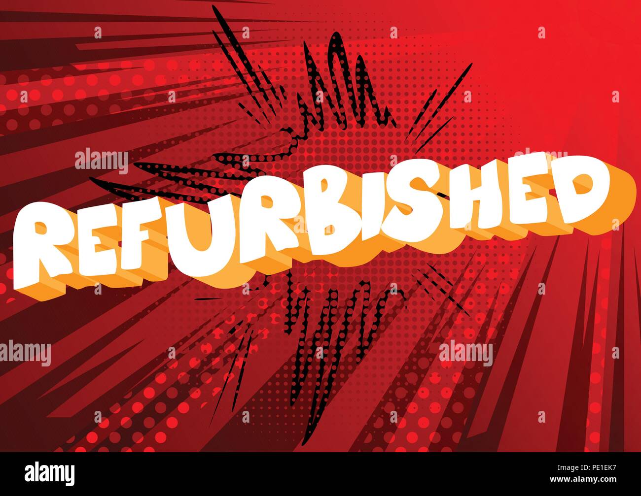 Refurbished - Comic book style word on abstract background Stock Vector ...