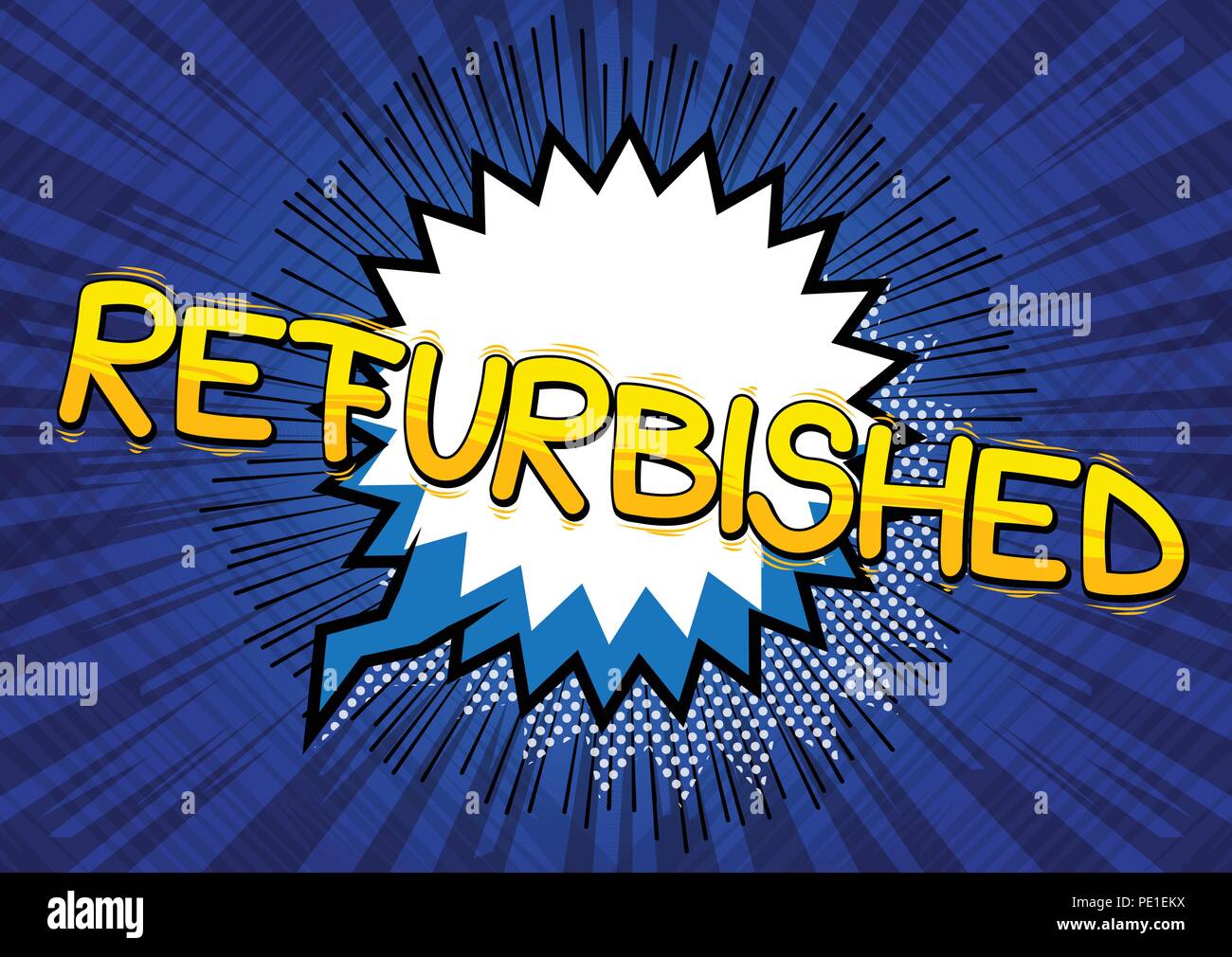 Refurbished - Comic book style word on abstract background Stock Vector ...