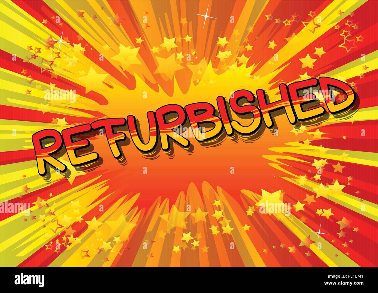 Refurbished - Comic book style word on abstract background Stock Vector ...
