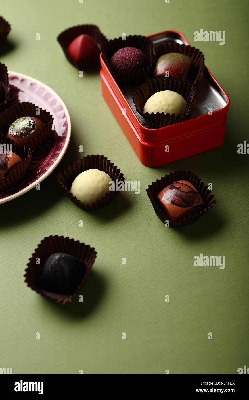 Assortment chocolate luxury candies Stock Photo - Alamy