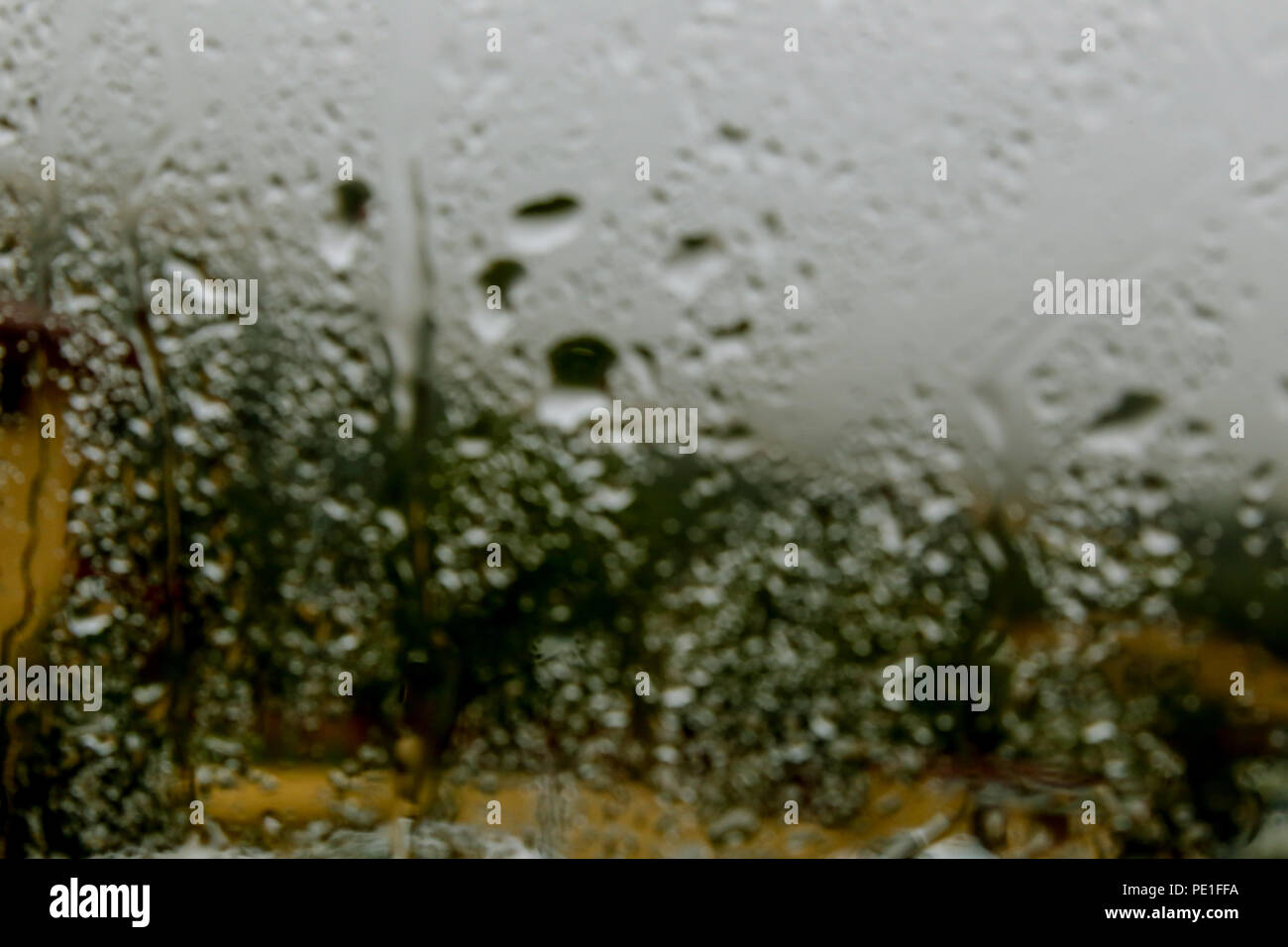 background painting with rain and tree Stock Photo - Alamy