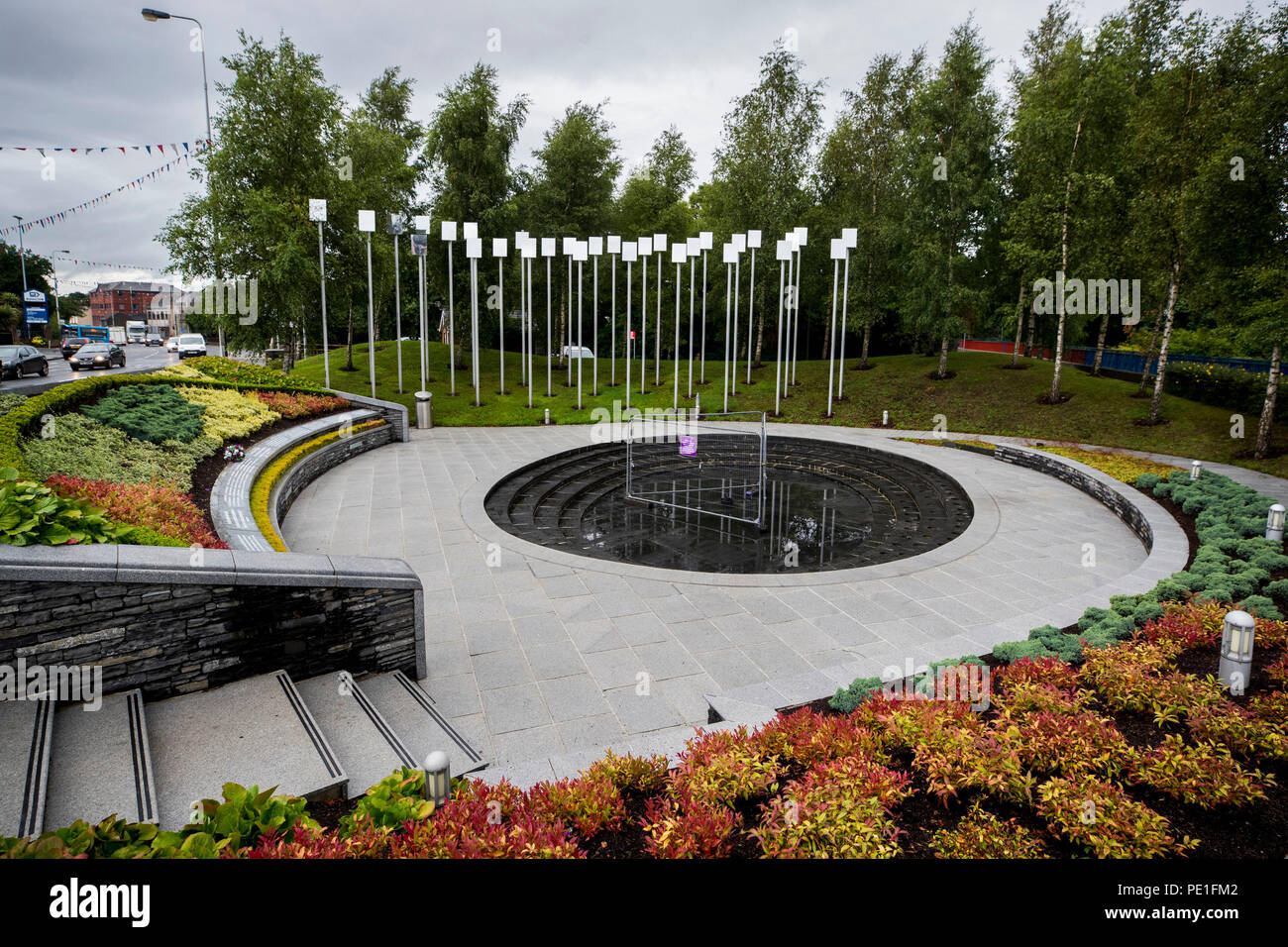 A general view of the Omagh Bomb Memorial Garden, which is situated ...