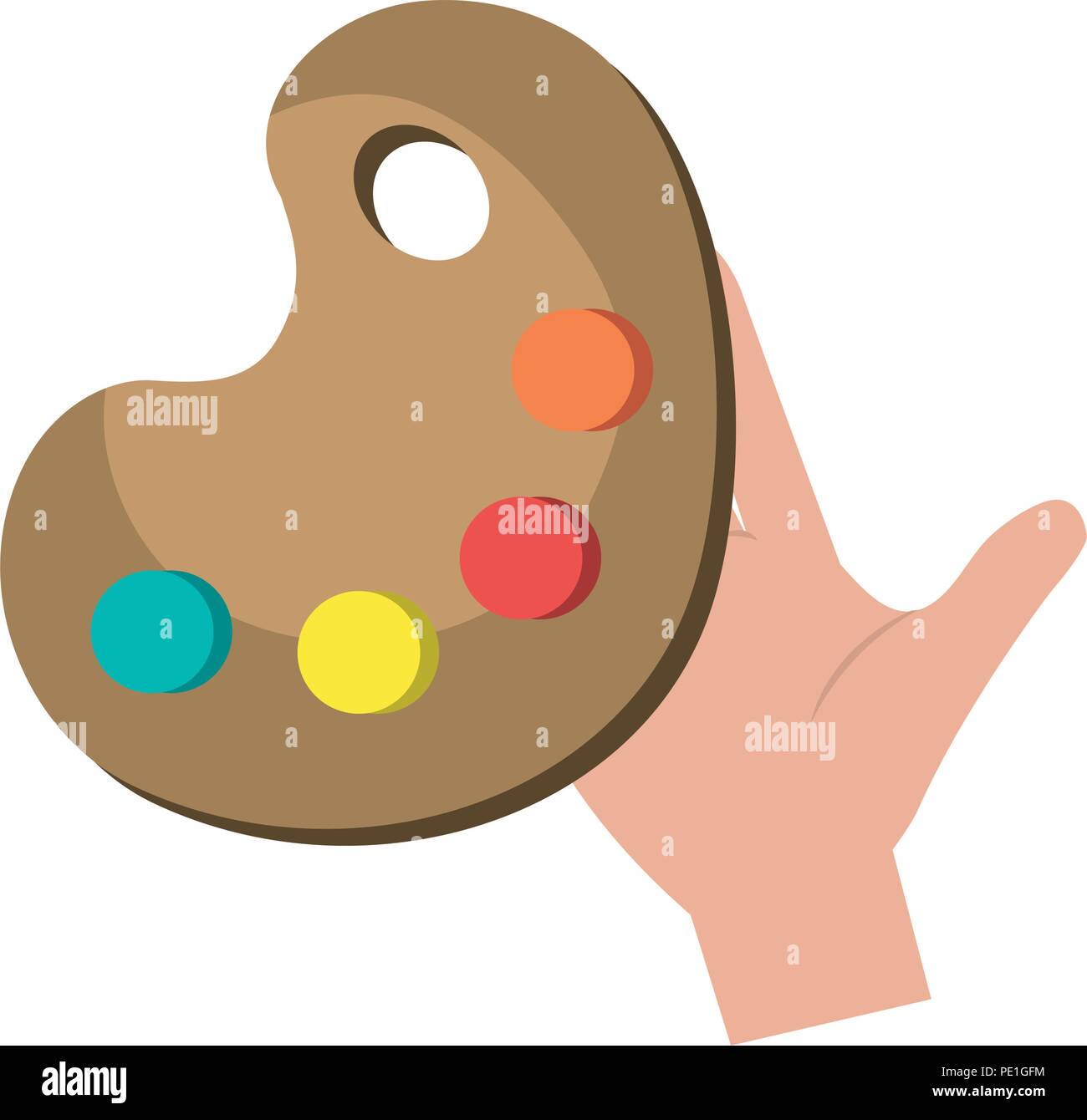 hand painting with pallette vector illustration design Stock Vector ...
