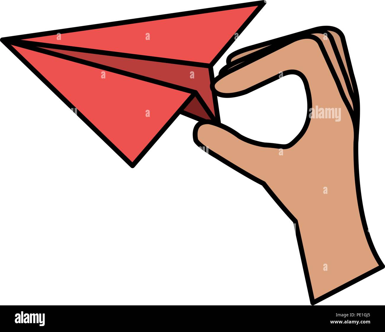 hand with paper airplane vector illustration design Stock Vector Image ...