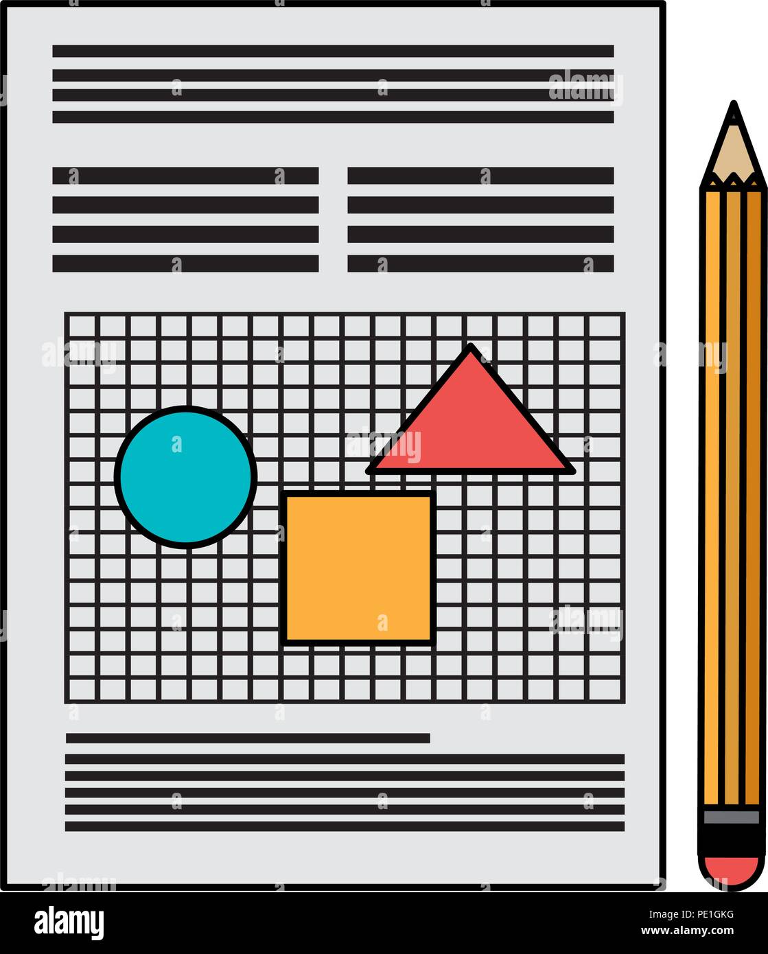 pencil write with documents vector illustration design Stock Vector ...