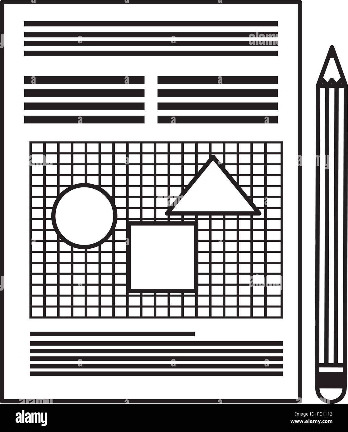 pencil write with documents vector illustration design Stock Vector ...