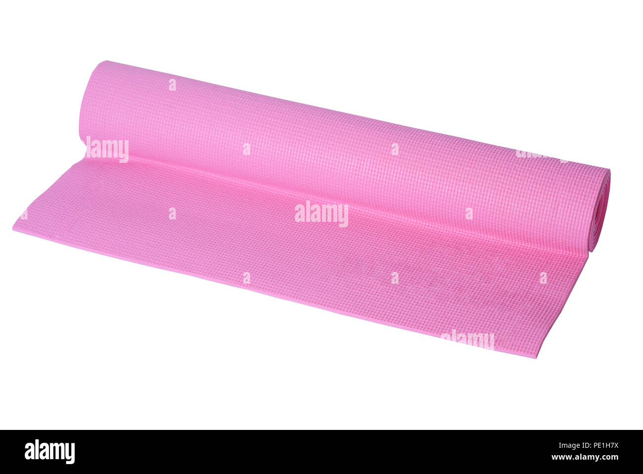 pink yoga mat on a white background ,isolated Stock Photo - Alamy