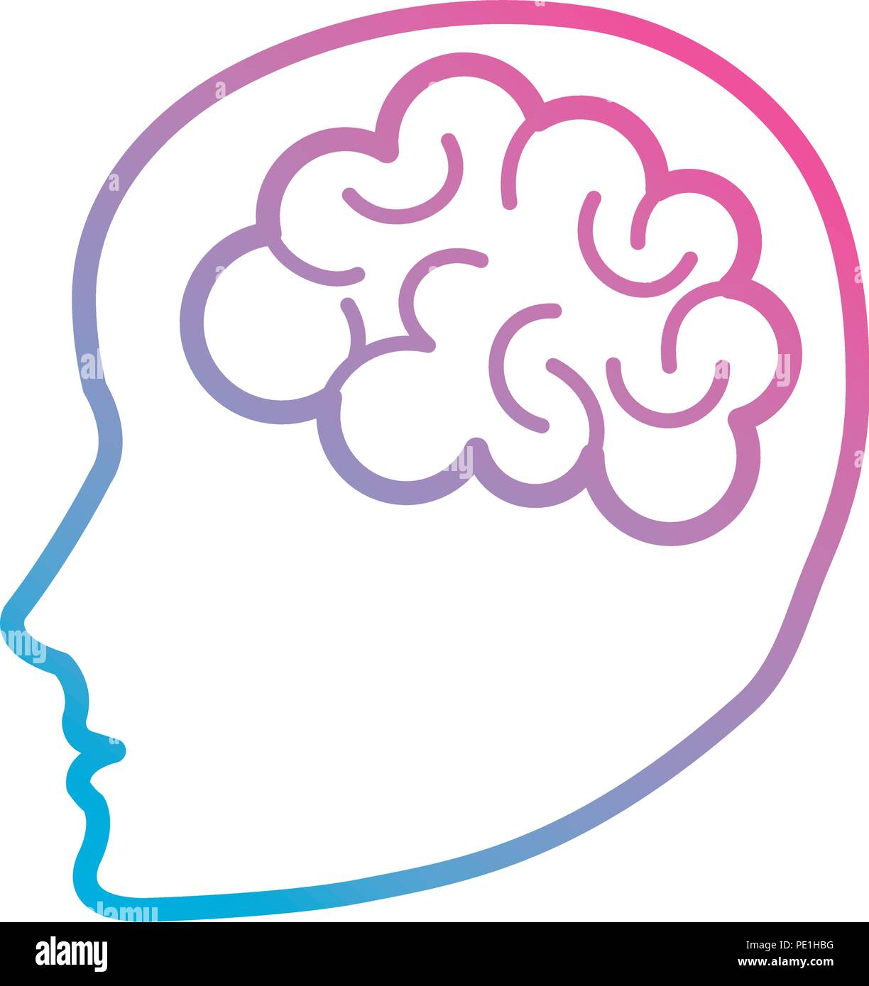 brain storming with head profile vector illustration design Stock ...