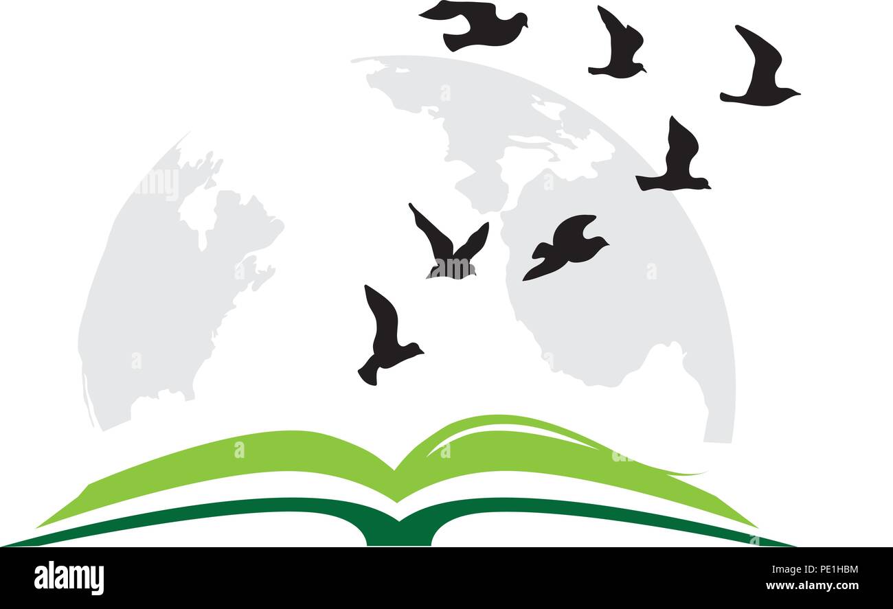 open book and flock of birds Stock Vector Image & Art - Alamy