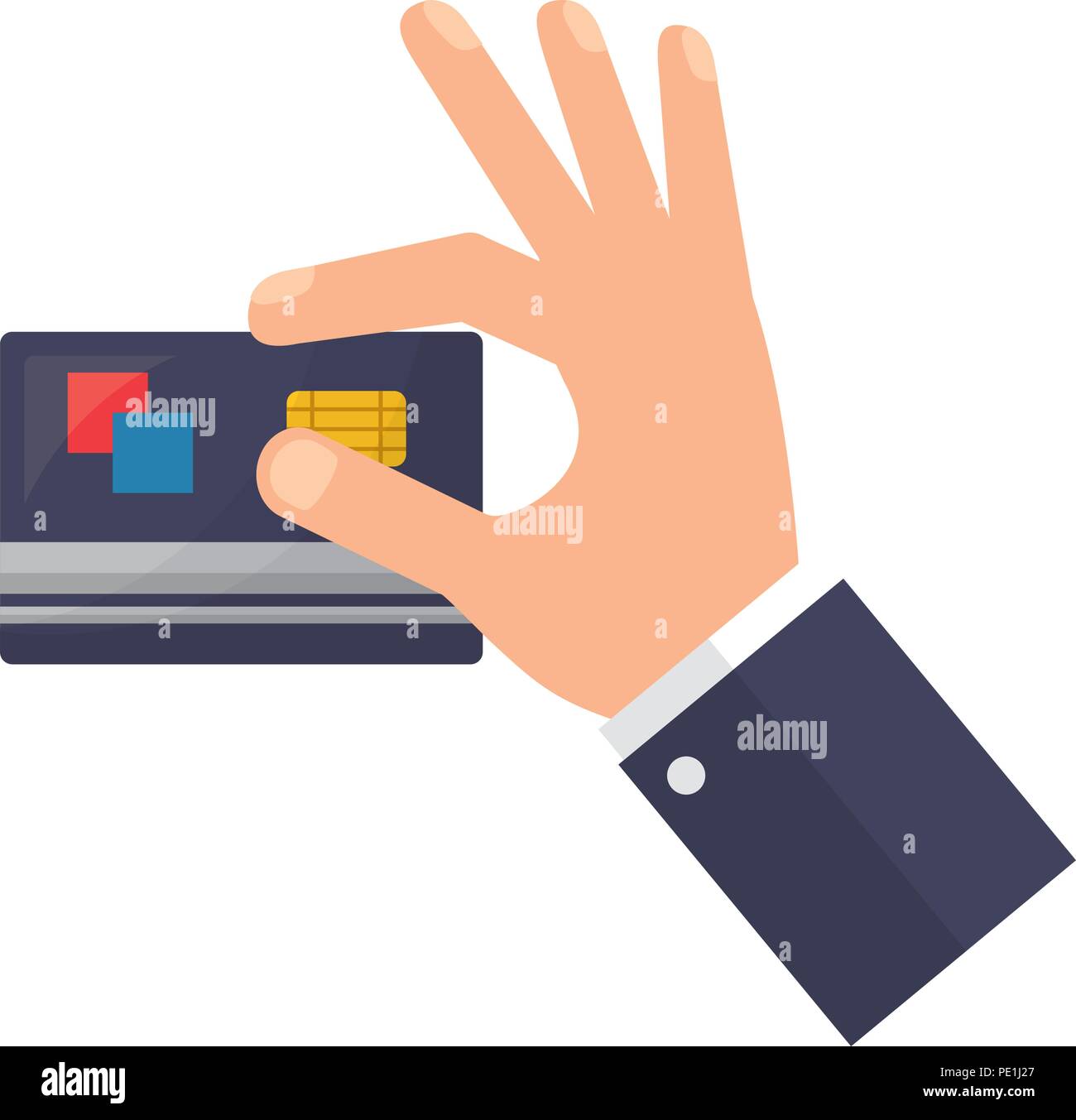 hand holding bank card payment vector illustration Stock Vector Image ...
