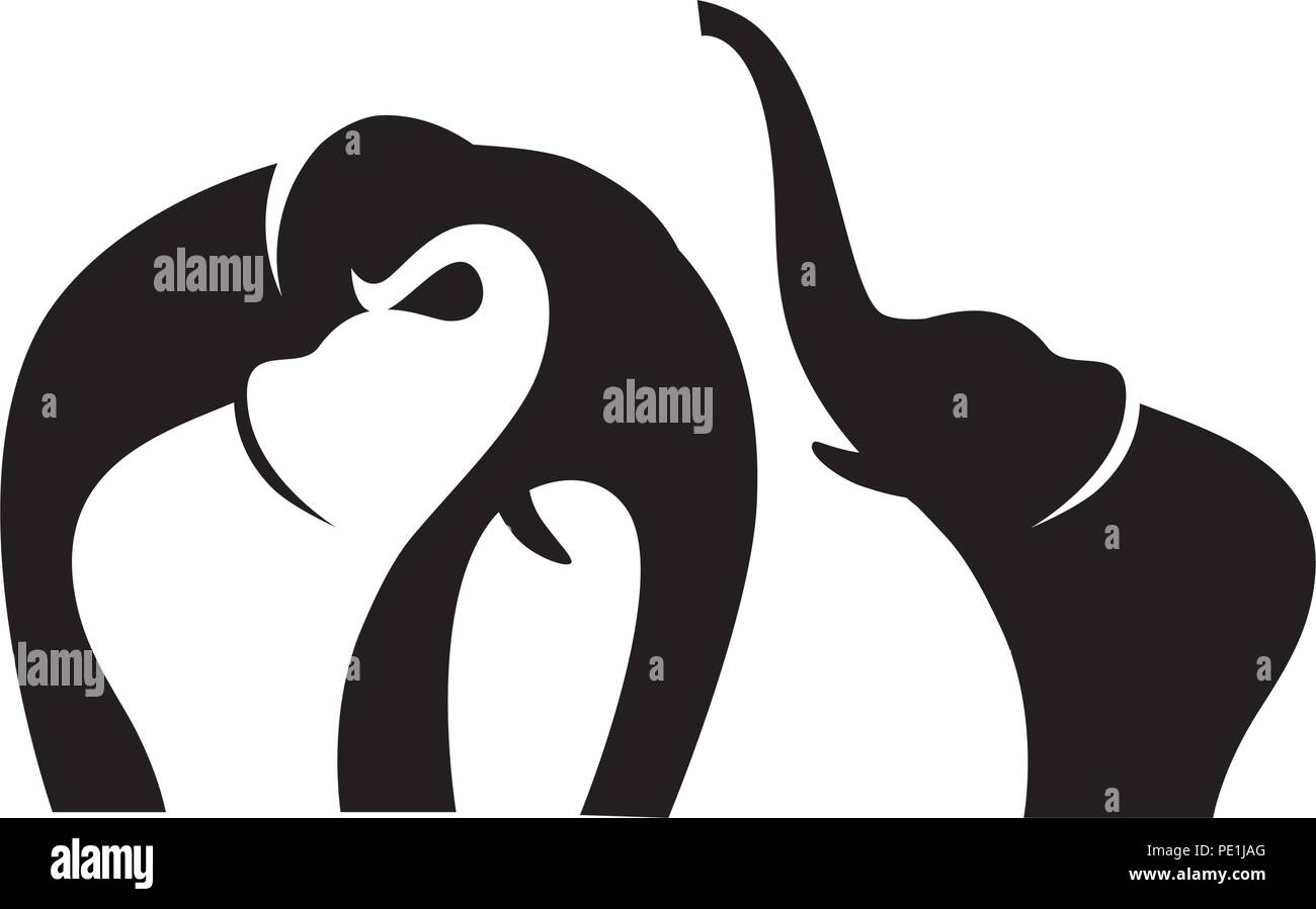 Cute baby elephants wild Stock Vector Images - Alamy