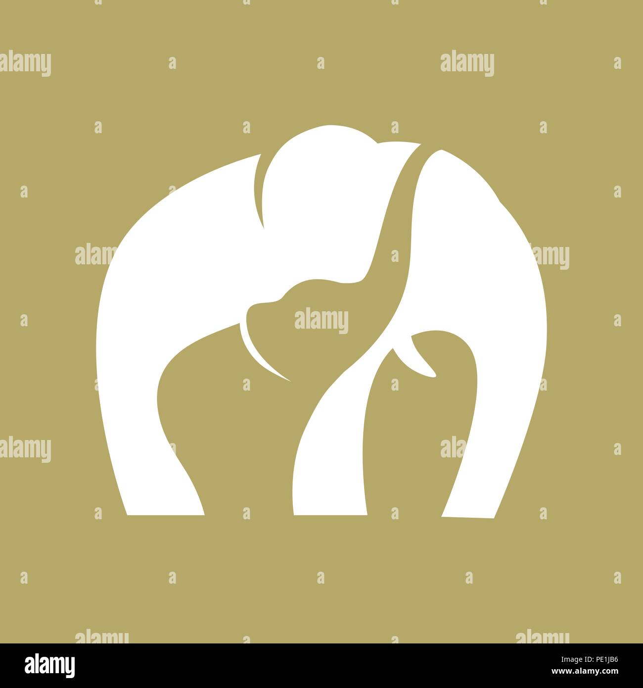 Baby elephant with mother Stock Vector Images - Alamy