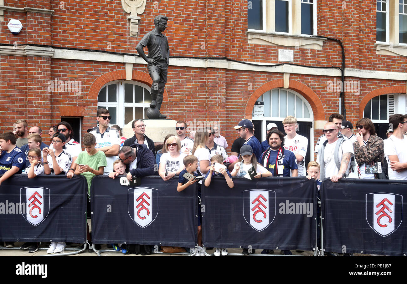 Fulham fans outside the stadium before the Premier League match at ...