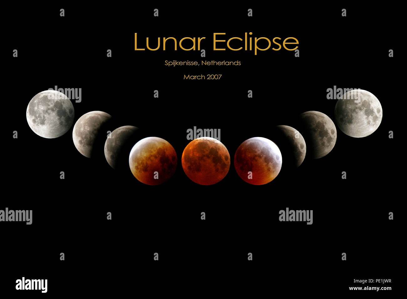Total lunar eclipse compilation of March 3 2007 moon eclipse in Europe ...