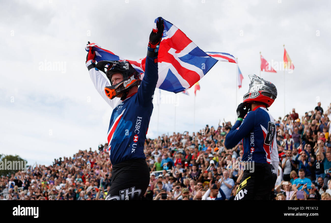 Great Britain's Kyle Evans celebrates winning the men's BMX final ...
