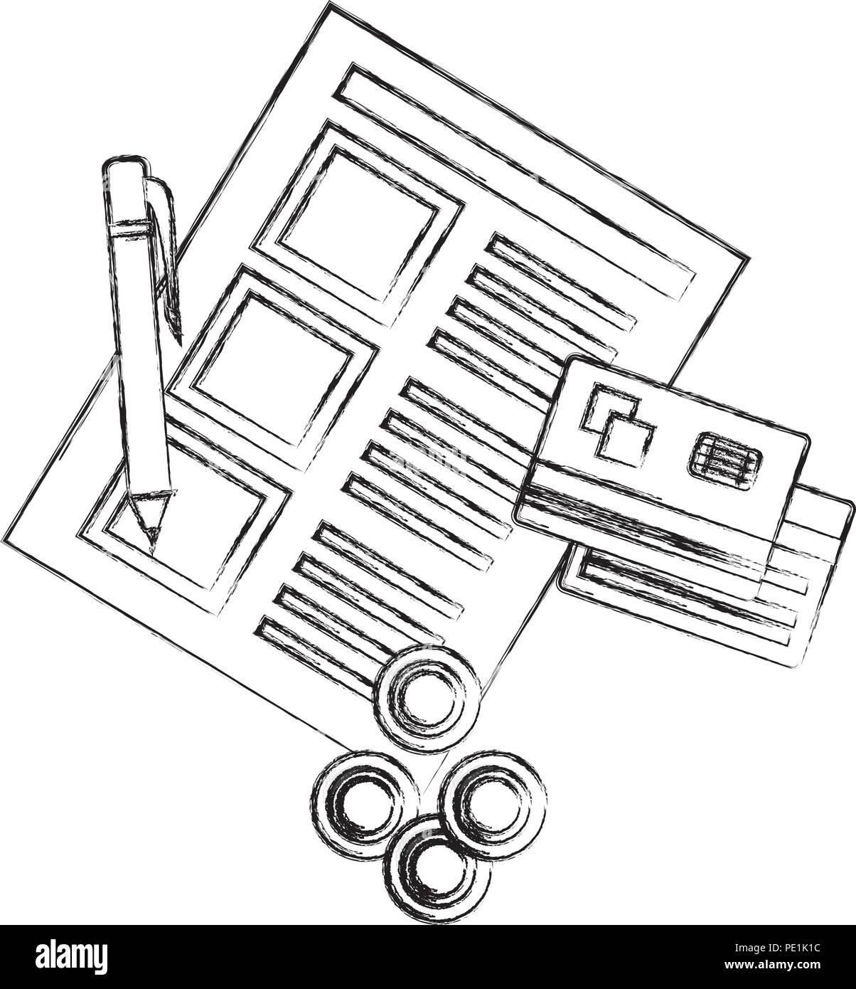 Financial invoice coins money Black and White Stock Photos & Images - Alamy