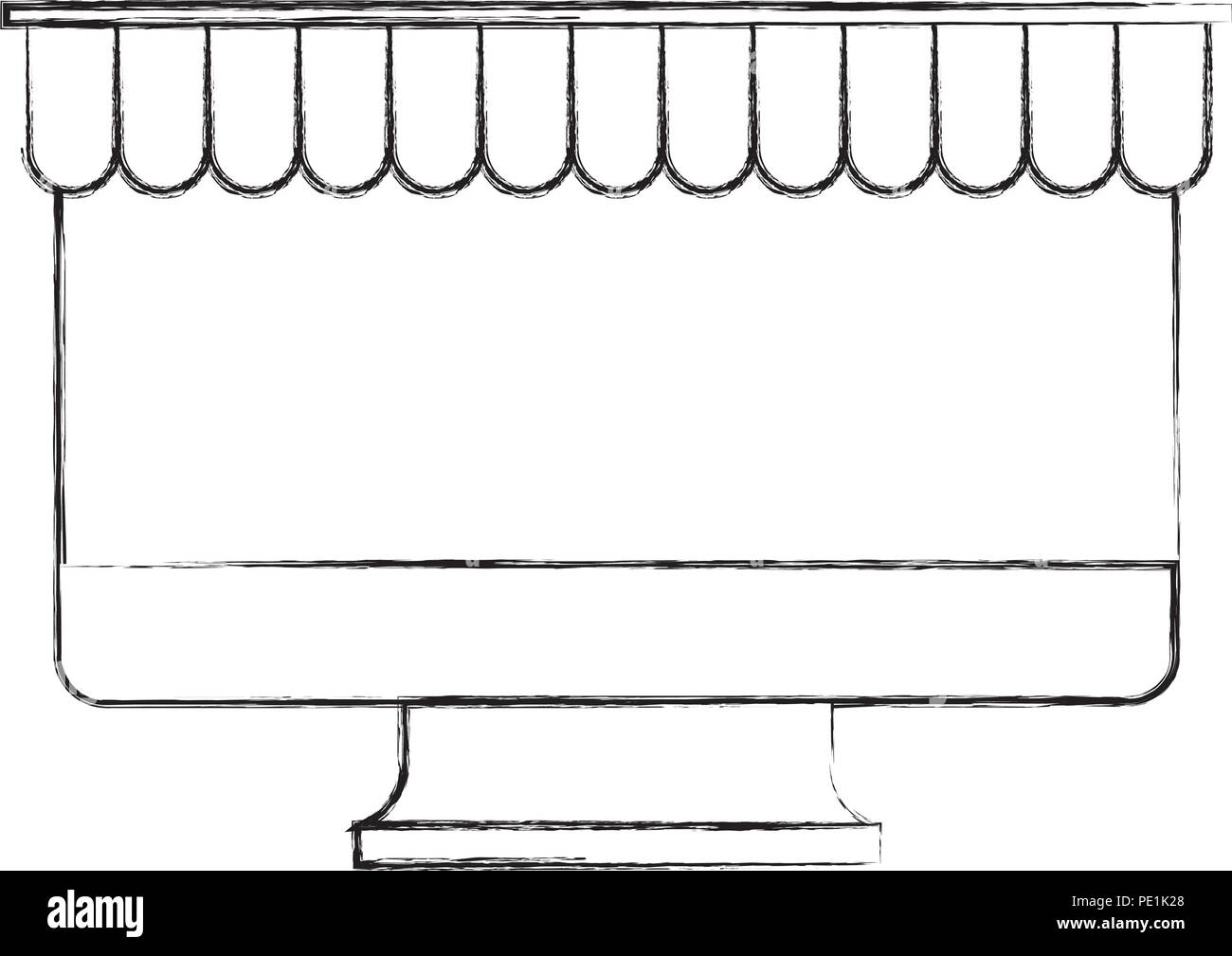 computer device technology buy online commerce vector illustration hand ...