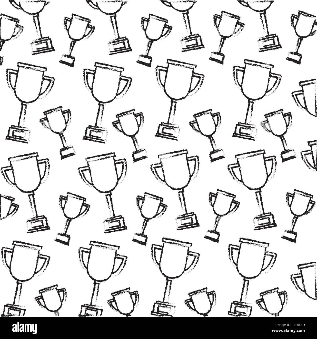 trophy award winner honor pattern vector illustration hand drawing ...